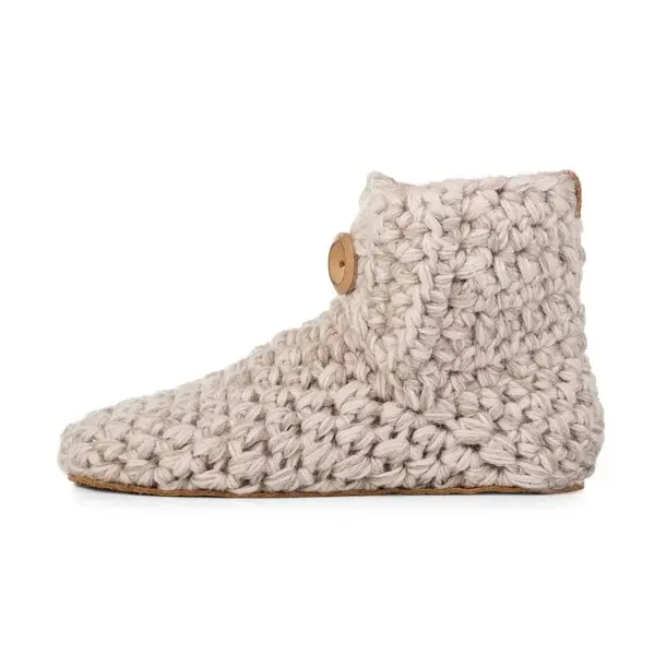 KINGDOM OF WOW Neutrals Extra Warm Boot Wool Slippers For & In Chai - Beige