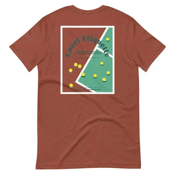 ANCHOR & CREW Clay Court Etiquette Tennis Club League Organic Cotton T-shirt - Red