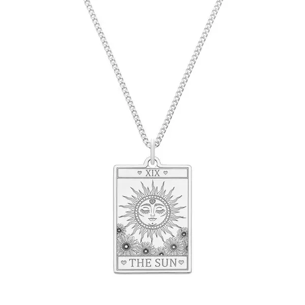 CARTERGORE Large Sterling “the Sun” Tarot Card Necklace - Silver