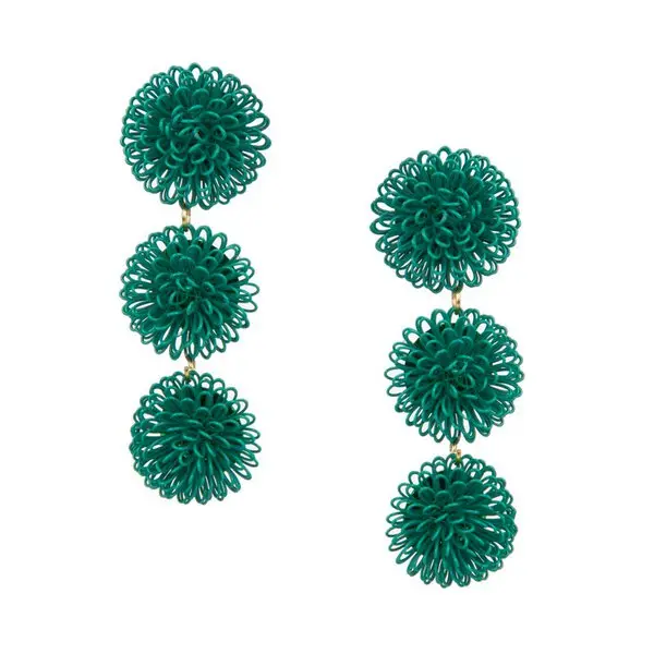 Pat’s Jewelry Pompom Earrings - Green