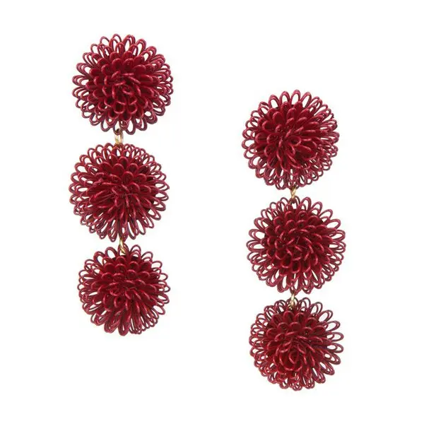 Pat’s Jewelry Pompom Earrings - Red