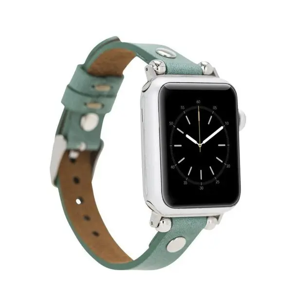 LEATHERE Apple Watch Light Mint Leather Strap Detroit - Green