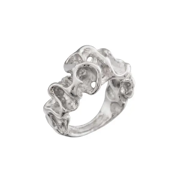 LINYA JEWELLERY Alveo Amorphous Textured Ring - Silver