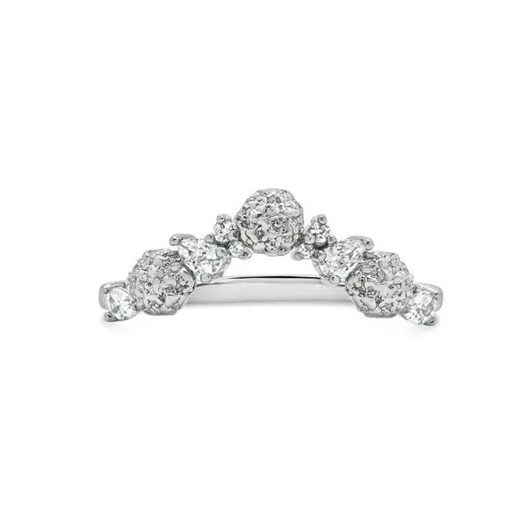 PTERA JEWELRY Hydrangea Floral Contour Ring - Silver