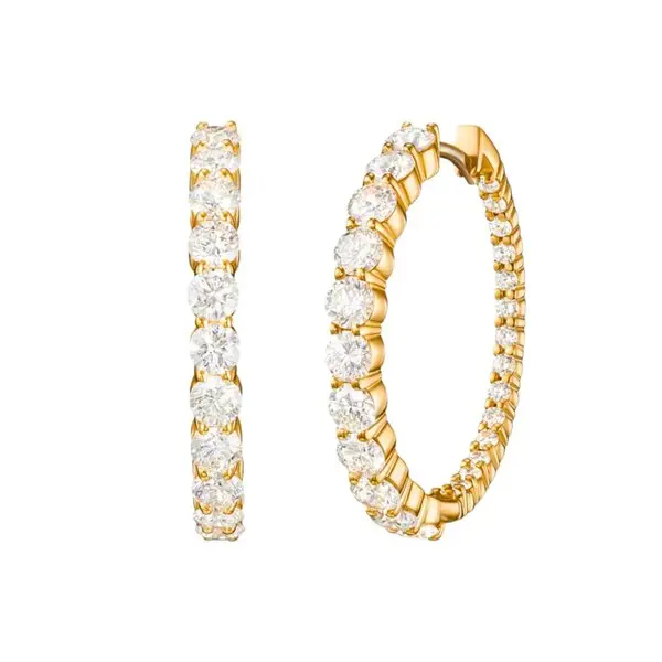 NAZZAR Large Pave Cz Hoop Earrings - Gold