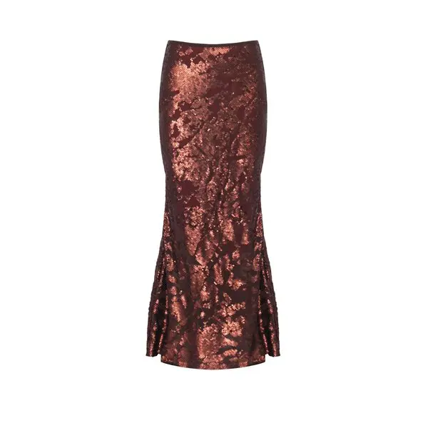 YORSTRULY Disco Skirt Chocolate Sequinned - Brown