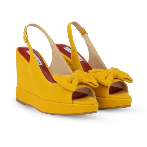 ROSAMUND MUIR LONDON Rignana Deep Velvet Wedges - Yellow