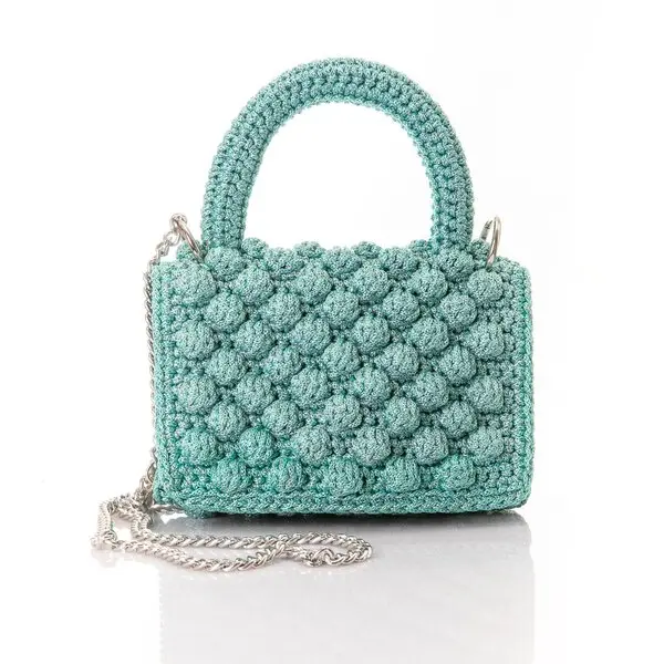 SPEIRA Mini Bubble With Knitted Handle Aqua Glitter - Green
