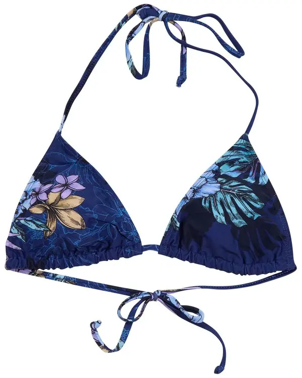 LORDS OF HARLECH Flavia Exotic Floral Navy Bikini Top - Blue