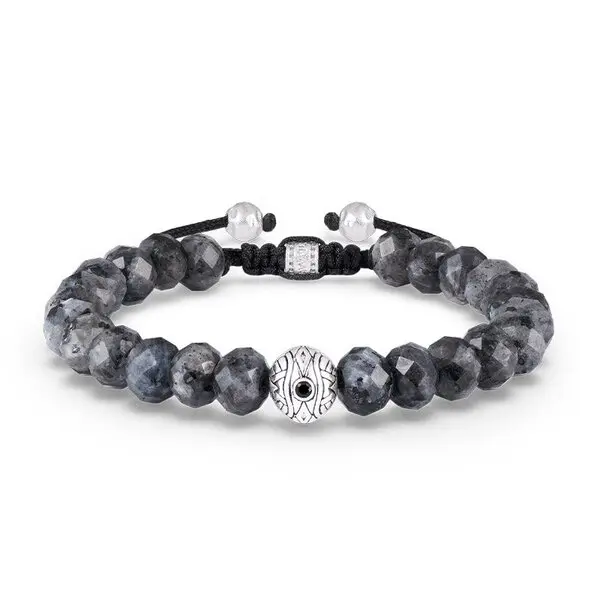 AWNL Tremolite Mystical Symbol Macrame Bracelet - Grey