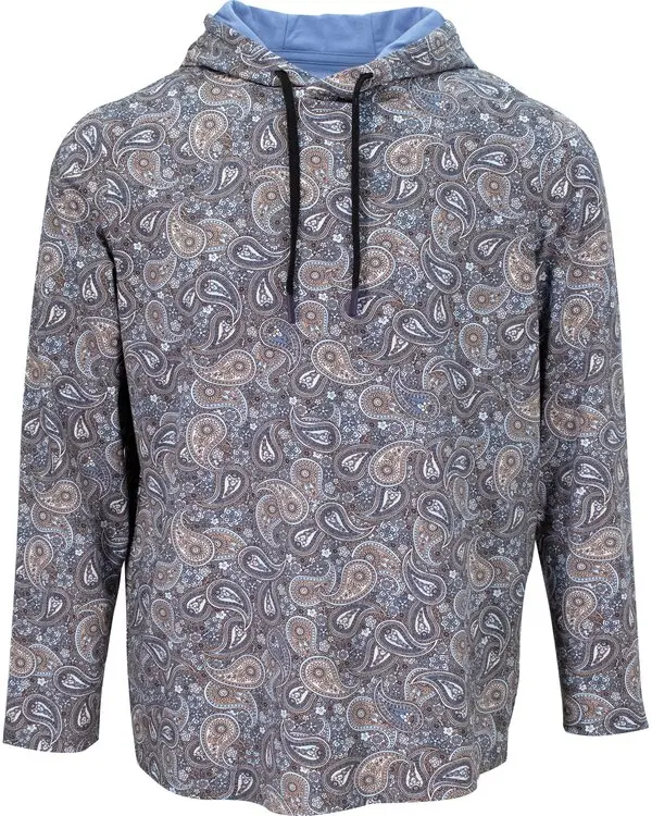 LORDS OF HARLECH Horatio Trippy Paisley Printed Hoodie - Grey