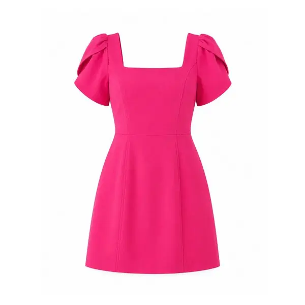 GIRL IN MIND Reeve Square Neck Mini Dress Fuschia - Pink