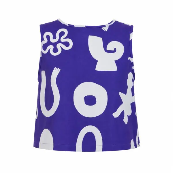 WILD CLOUDS Organic Cotton & Linen Two-way Tank Things - Blue