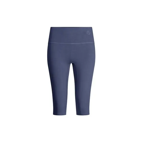 THE KOOZY Daru High Waist Cropped Leggings In Pima Cotton In Nightshadow - Blue