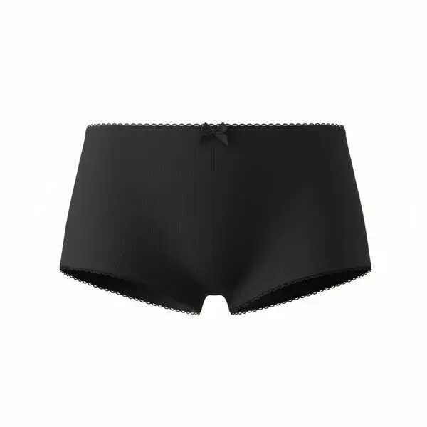 THE COOLGIRL NYC Jane Boyshort In Cotton - Black