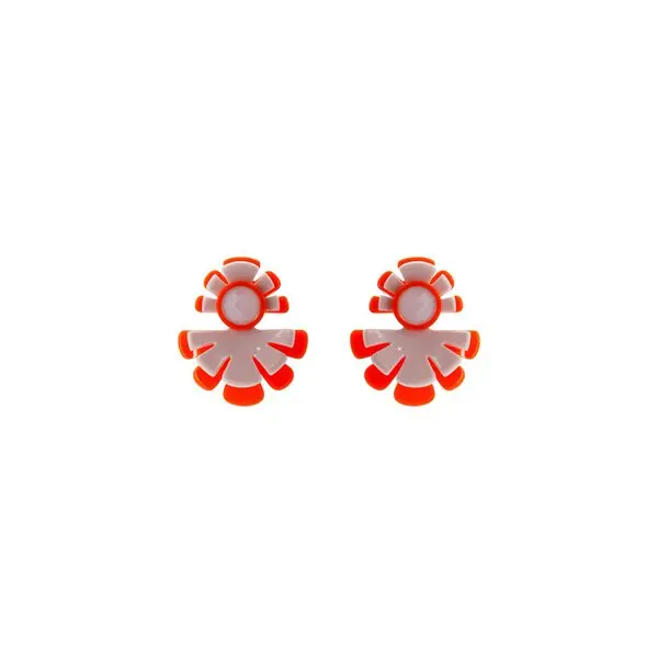 GISSA BICALHO Handmade Acrylic Earring Ivy - Orange