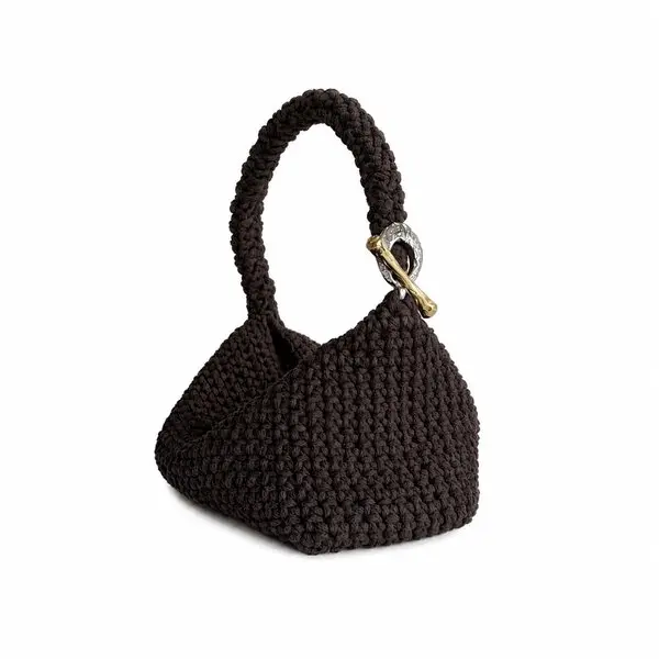 ISKRA The Clasp" Hand-woven Bag - Brown