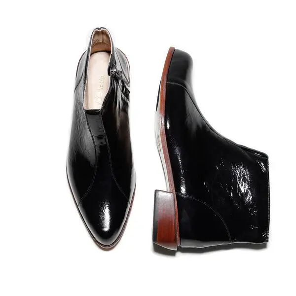 MAFALDA Bianca Patent Leather Boots - Black