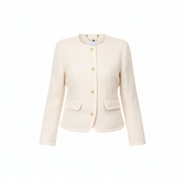 FRANCHETTI BOND Neutrals Milana Off Weave Jacket - White