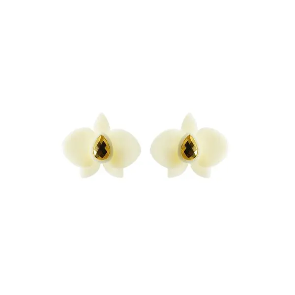 GISSA BICALHO Neutrals Acrylic Handmade Earring Xs Orchid Cream - Purple/white