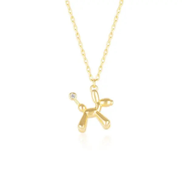 SPERO LONDON Balloon Dog Poodle Necklace - Gold