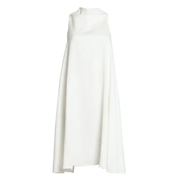BIANCA POPP Bell Dress Midi In Linen - White