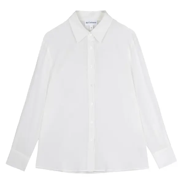 BEL CASHMERE Bianca Silk Blouse Ivory - White