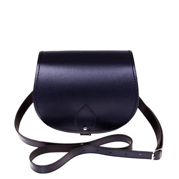 ZATCHELS Handmade Leather Small Saddle Bag Navy - Blue