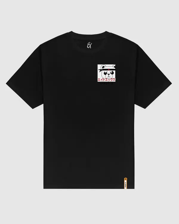 EIGHT X Ninja Polar Bear Oversized Graphic T-shirt Black - Red