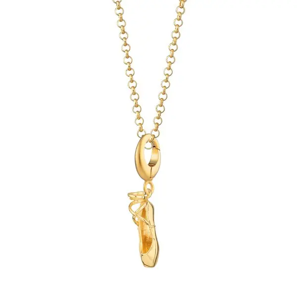 LILY CHARMED Plated Pointe Ballet Shoe Necklace - Gold