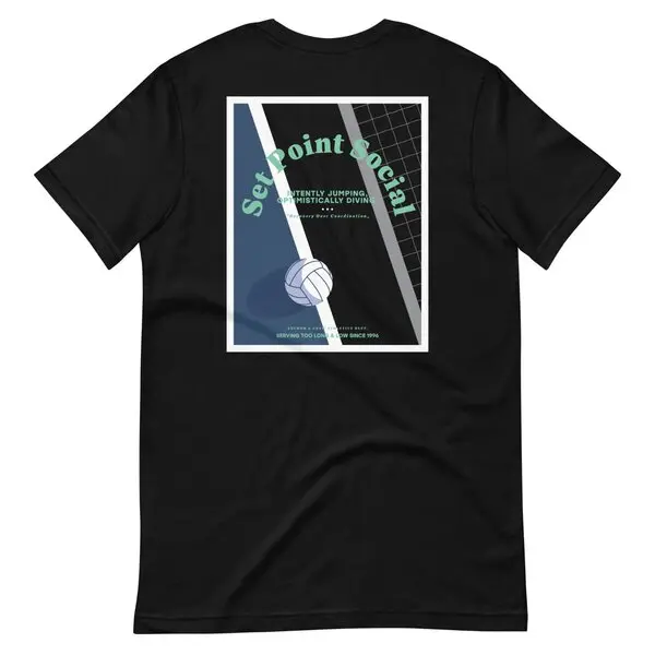 ANCHOR & CREW Set Point Social Volleyball Club League Organic Cotton T-shirt - Black