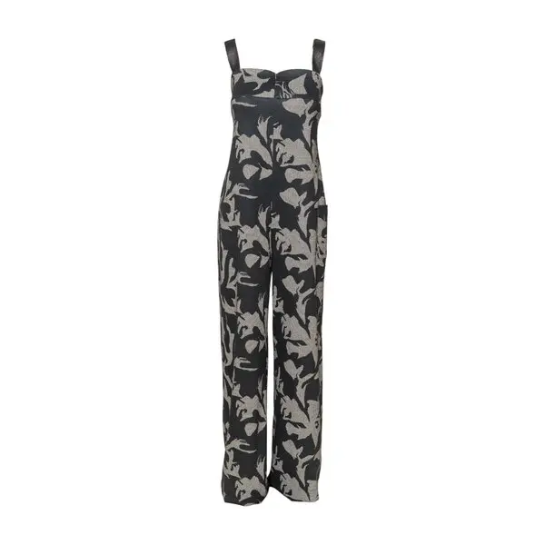 ARTISTA Black / Grey Tracey Zipped Shoulder Strap Jumpsuit - Black/grey