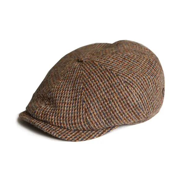 DASMARCA HATS Harrison Heather Harris Tweed Newsboy Cap - Brown