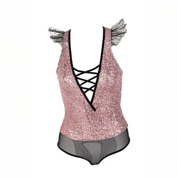 LES JUPONS DE TESS Bubbles Sequin Bodysuit