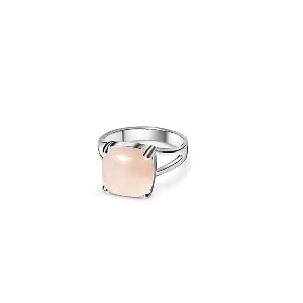FV JEWELLERY La Stèle Rose Quartz Square Ring