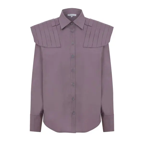 MAAN ISTANBUL Naomi Oversize Pleated Cotton Shirt - Grey