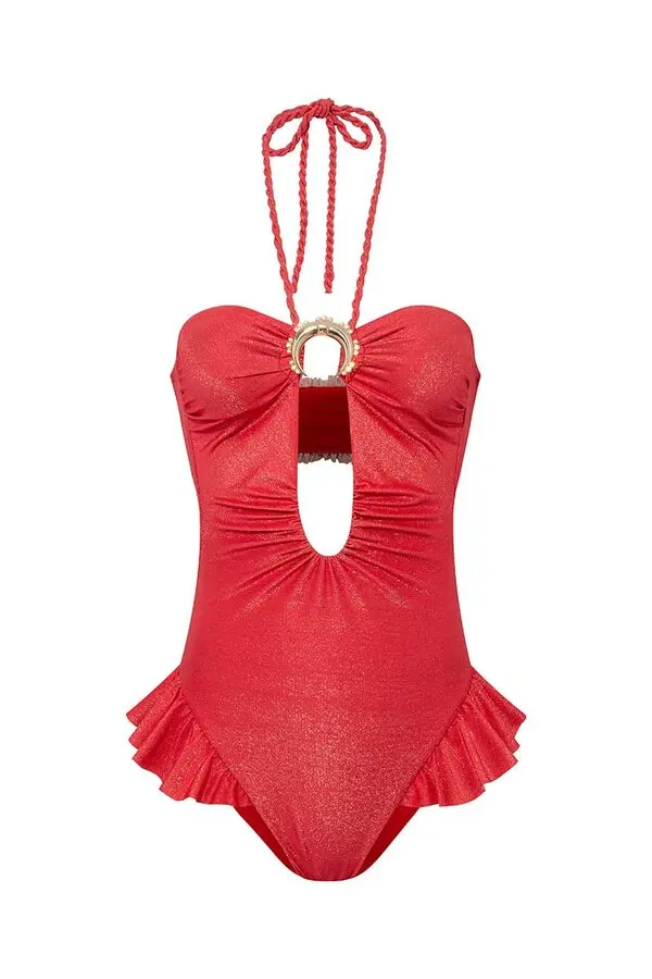LUNA B One-piece Giselle Swimsuit With Cut-out And Ruffles