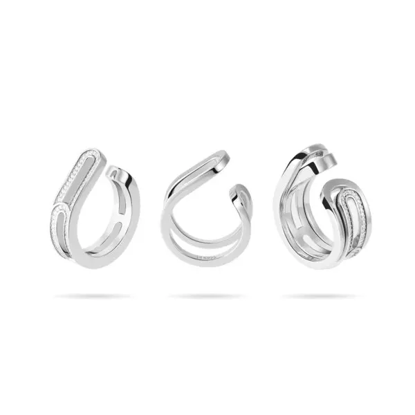 MEULIEN Budding Flower Ring Set - Silver