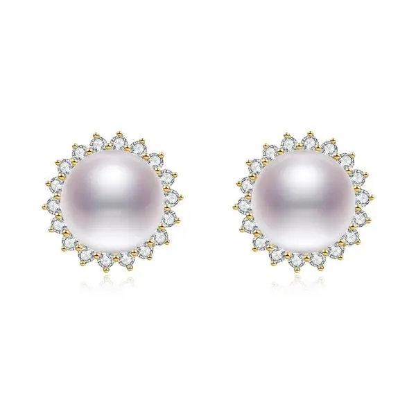 OHARA PEARL Two-way Sunflower Earrings In Gold - White