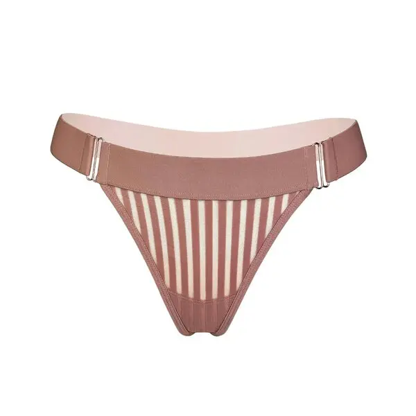 MONIQUE MORIN LINGERIE Neutrals Vertigo Banded Thong Mushroom - Yellow