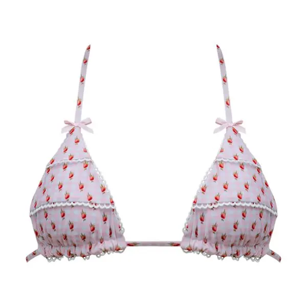 IVY SWIMWEAR Juliet In Strawberry Milk Bikini Top - Pink
