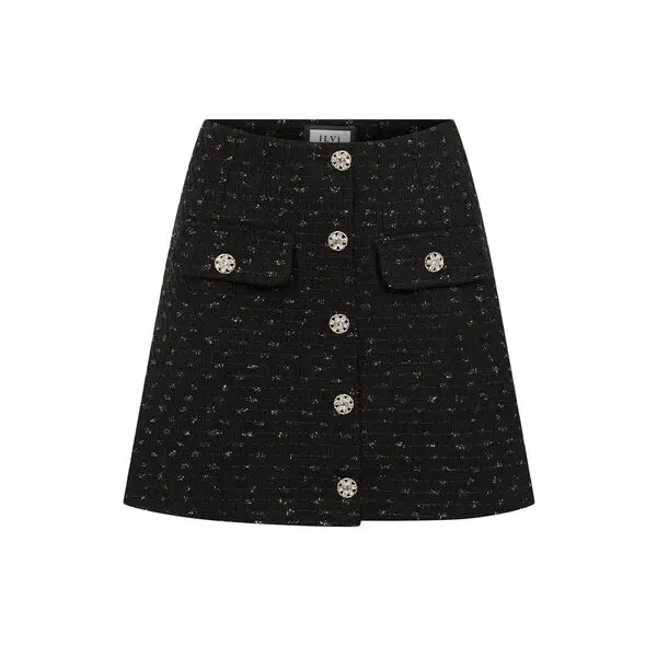 ILVI Rangel -gold Tweed Skirt - Black