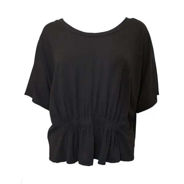 JOELEEN TORVICK Gathered Reversible Tee - Black