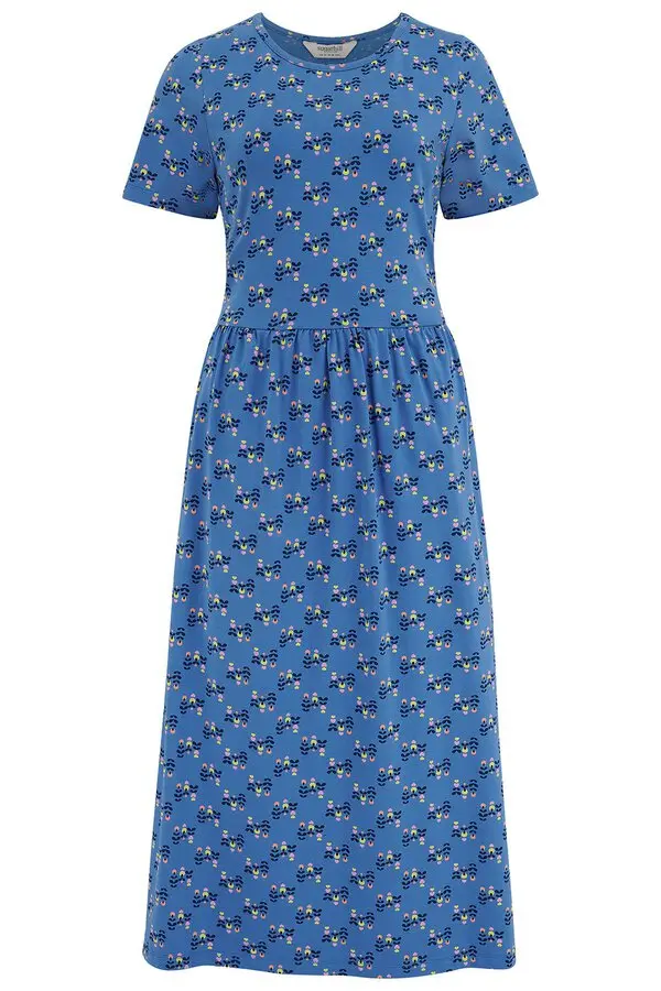 SUGARHILL BRIGHTON Sofia Jersey Midi Dress Folklore Twist - Blue