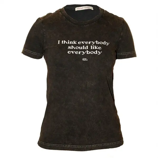 LOVE AND NOSTALGIA Love Everybody’ Print Tee - Black