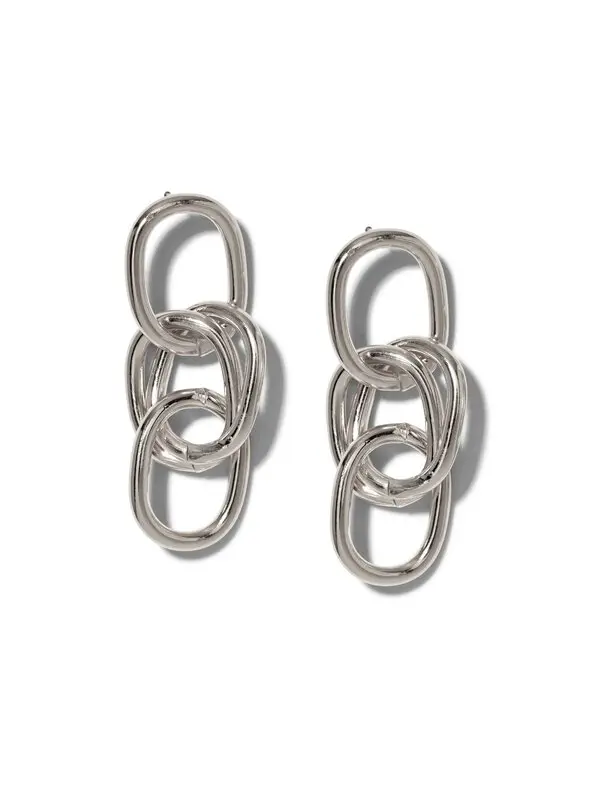 JAREDJAMIN Billie Drop Post Earrings - Silver