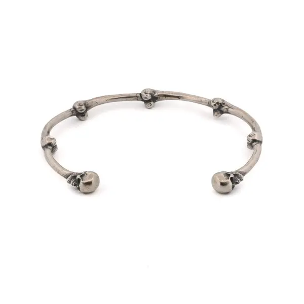 EBRU JEWELRY Unique Skull Sterling Cuff Bracelet - Silver