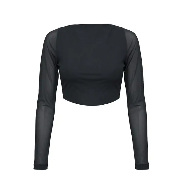 SEROTONE SWIM Reversible Mesh Twist Swim Top - Black