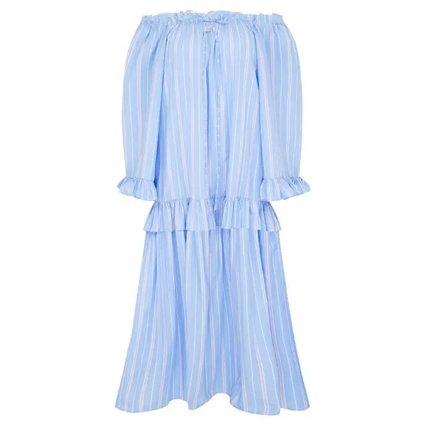 LISA THE LABEL Le Jardin Blossom Puff Dress - Blue