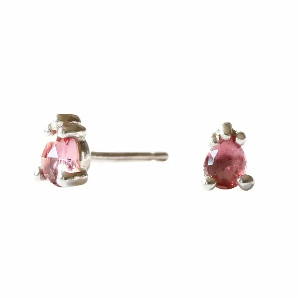 LEE RENEE Pink Tourmaline Earrings - Silver